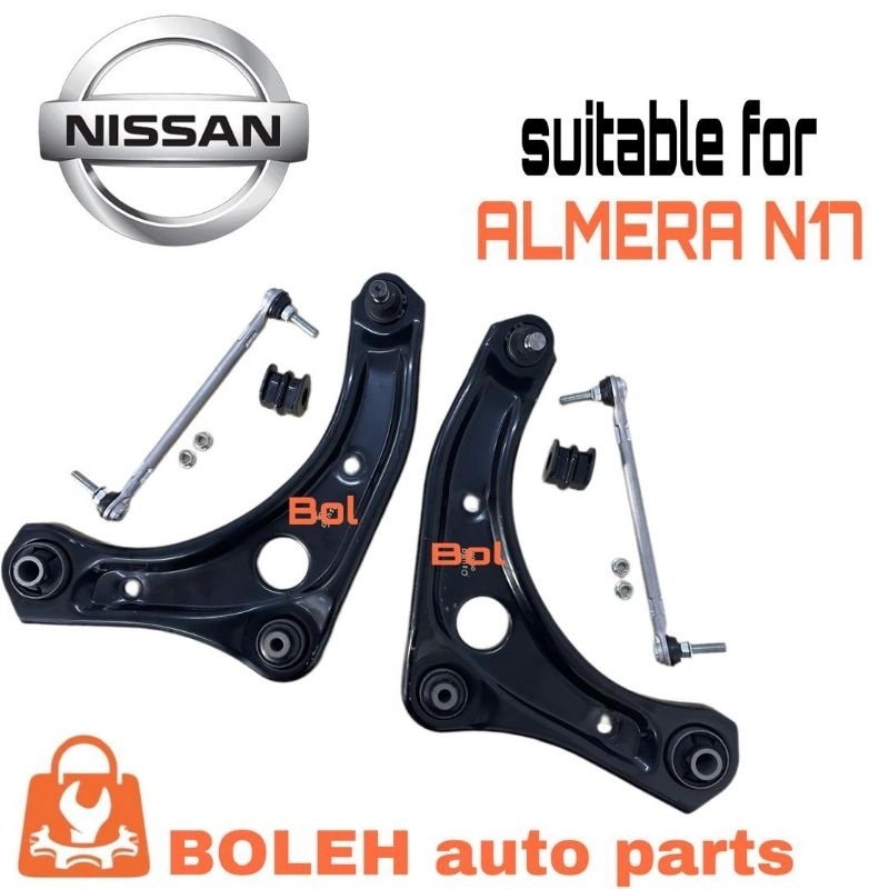 COMBO SET NISSAN ALMERA N17 FRONT LOWER ARM , ABSORBER LINK ...