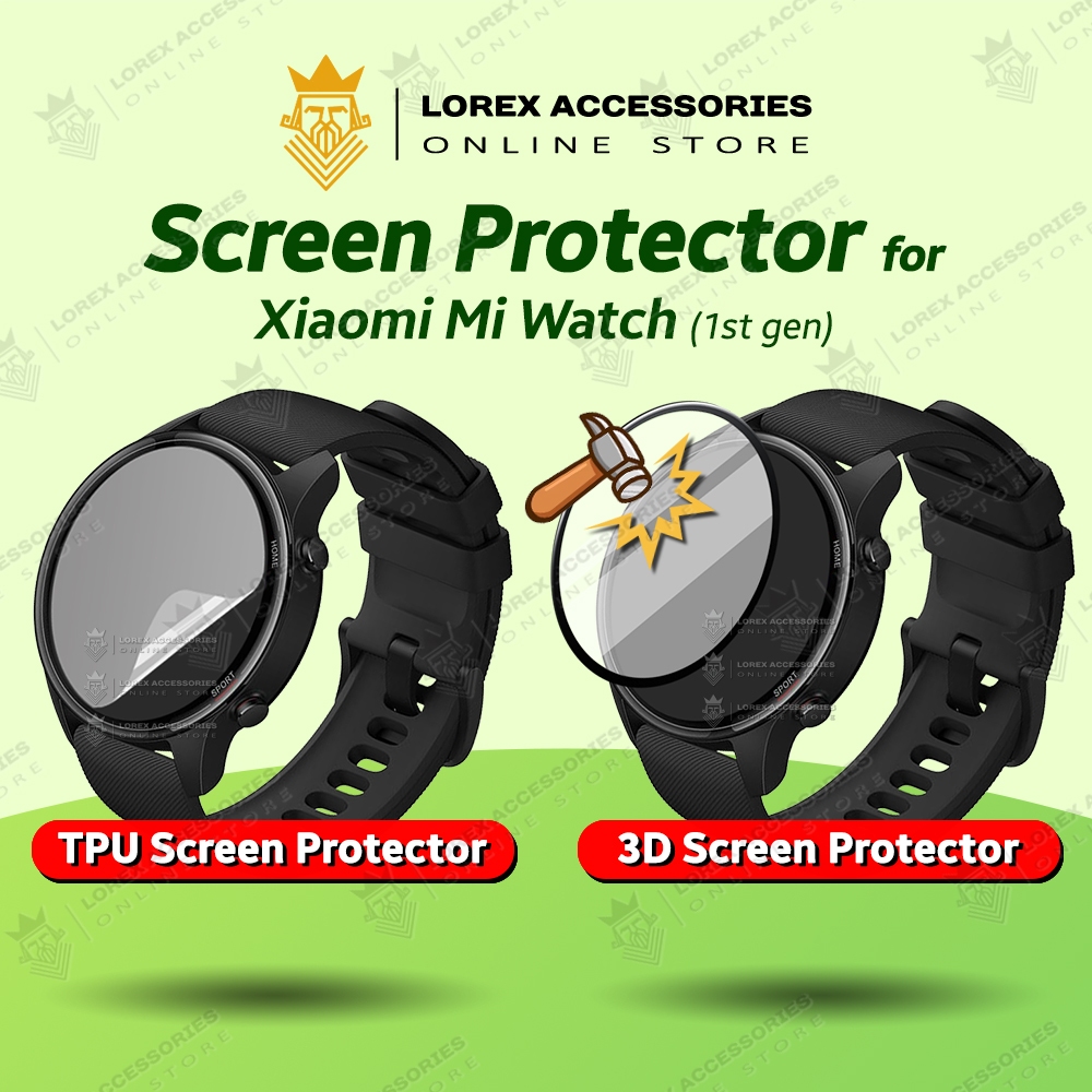 Screen Protector for Xiaomi Mi Watch (1st gen), 3D PMMA Full Cover ...