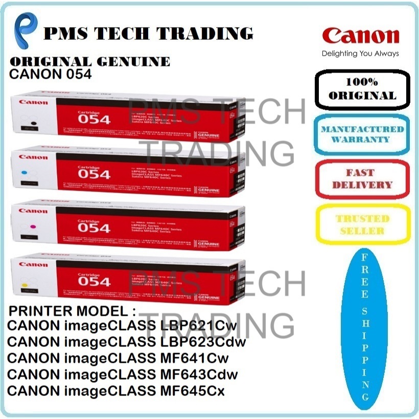 CANON ORIGINAL CARTRIDGE 054 BLACK CYAN YELLOW MAGENTA 621Cw 623Cdw ...