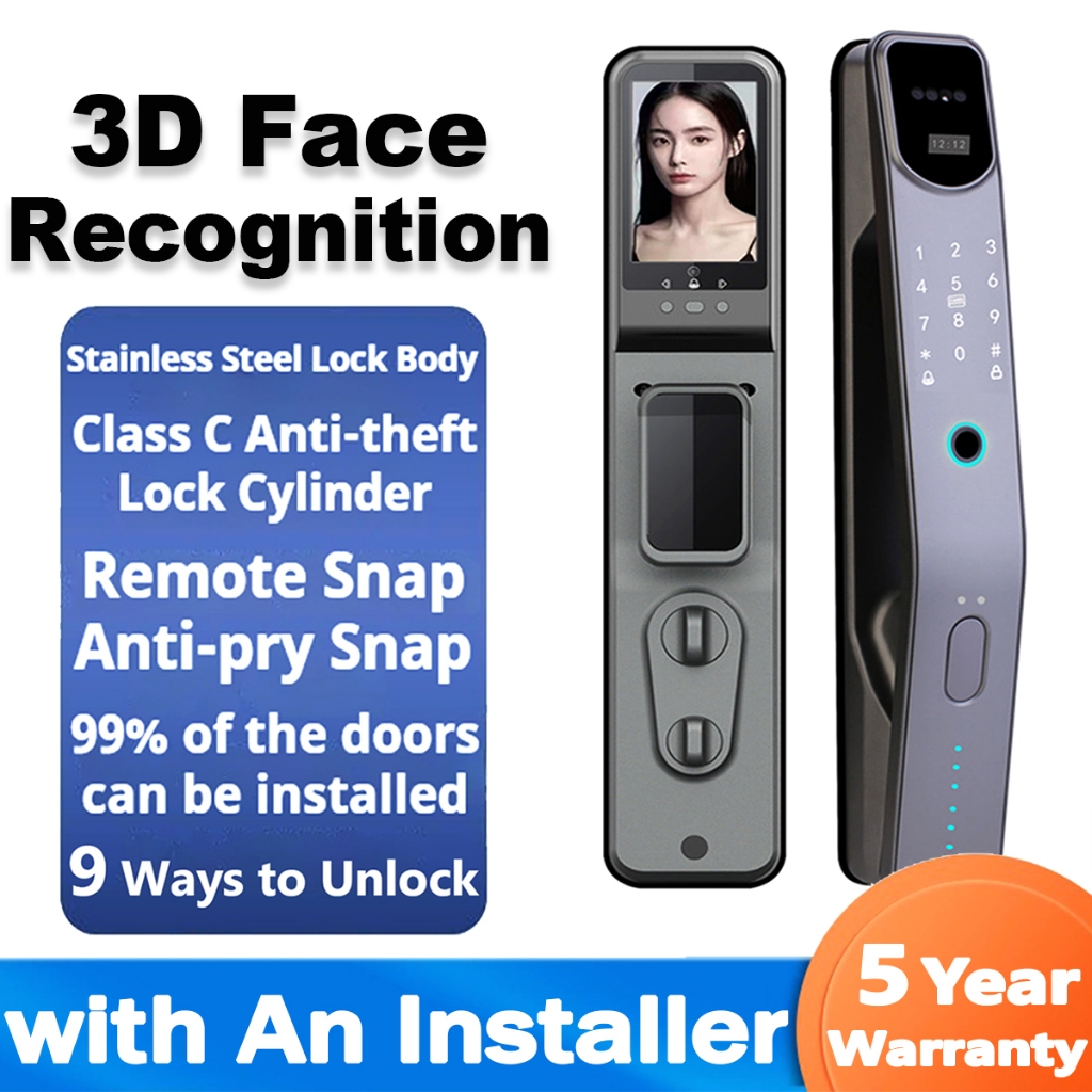 Face Recognition Smart Door Lock with Camera Automatic Door Lock WIFI ...