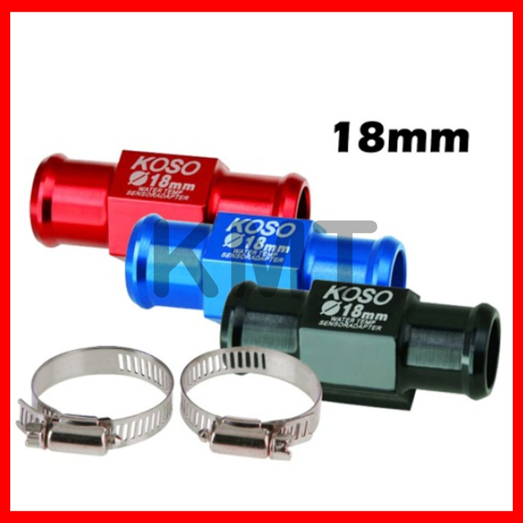 KMT Koso 18mm Water Temperature Sensor Adapter Joint Pipe Temp Hose ...