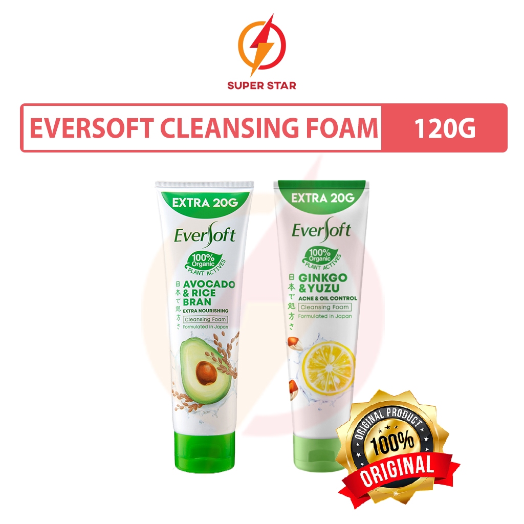 Eversoft Facial Cleanser 120g (Avocado and Rice Bran/Ginkgo and Yuzu ...
