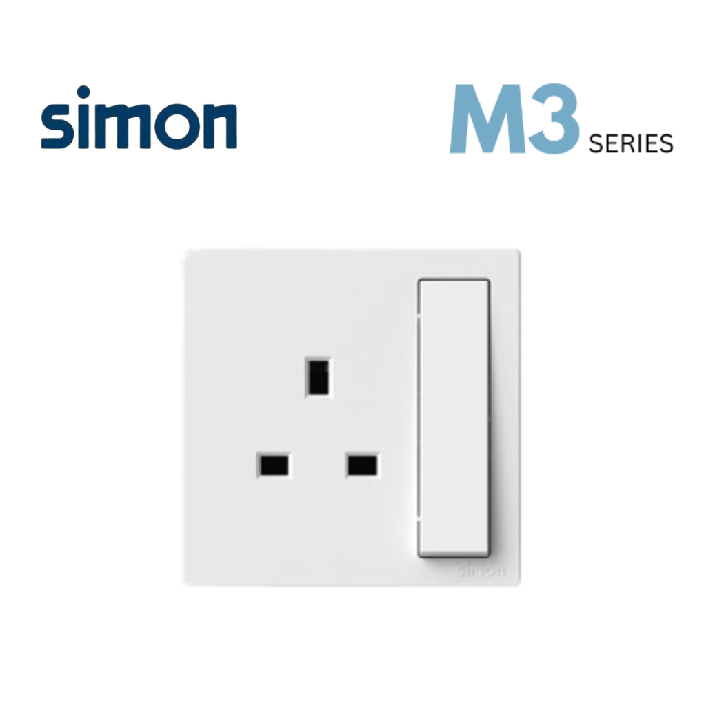 Simon M3 581382 13A 1 Gang Flat Pin Switched Socket Outlet | Shopee ...