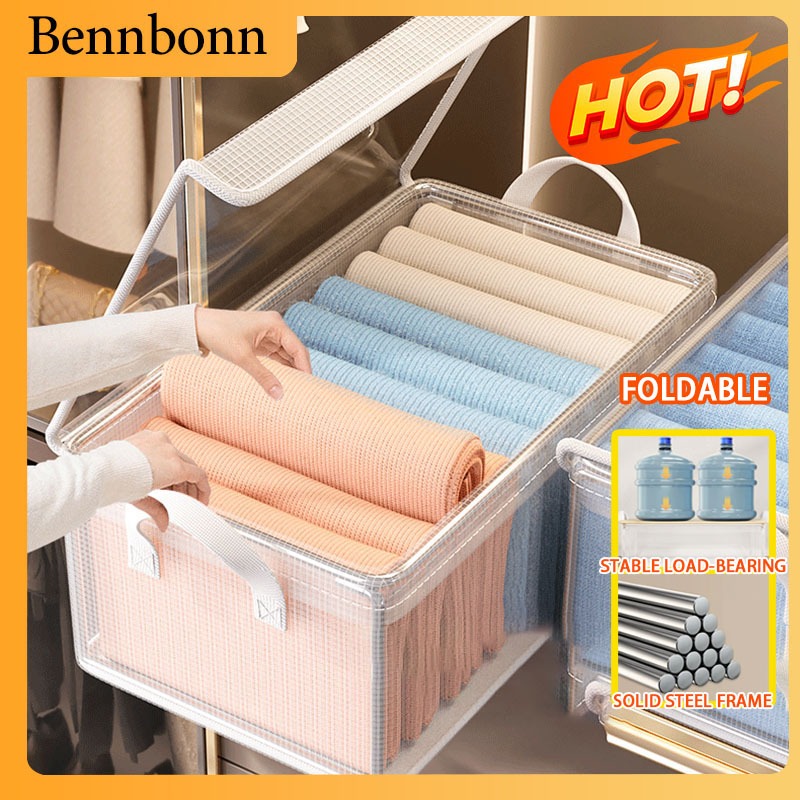 Foldable Clothes Storage Box With steel frame handle design moisture ...