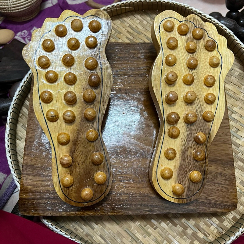 Pengurut Tapak Kaki Kayu - Dengan Biji-Bijian dan Spring (Kiri & Kanan ...