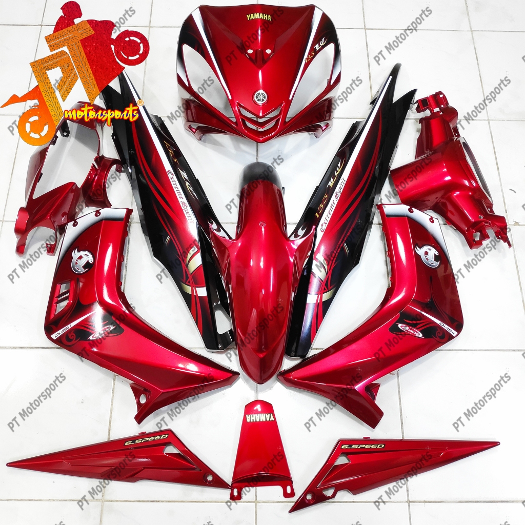 LC 135 V1 Cover Set Bodyset Drmk Red Black Blue Hitam Biru No 5 Batik ...
