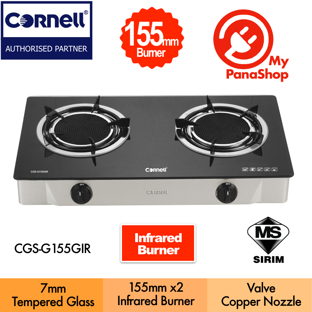 Cornell Infrared Glass Stove Double Burner ( 2 Burners ) CGS-G155GIR ...