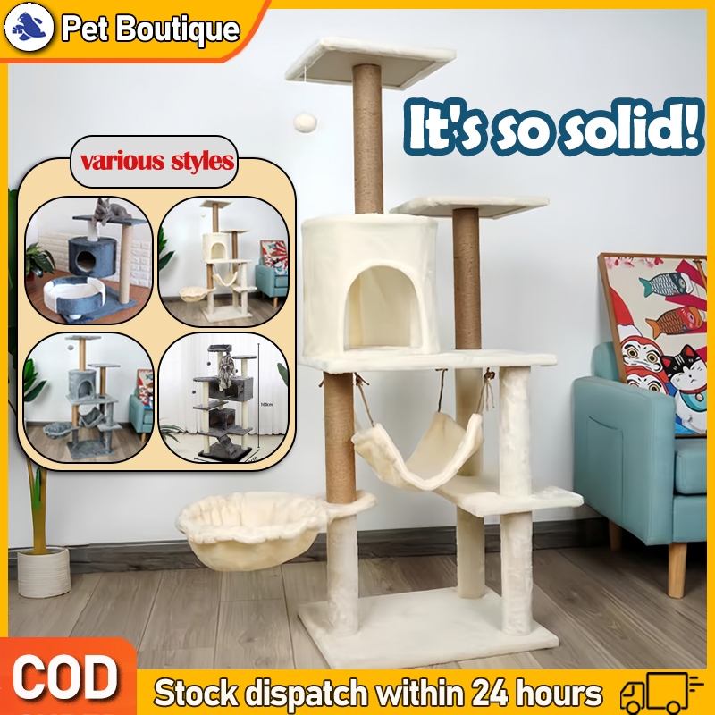 Cat Tree Series Premium Sisal Cat Wooden Tree Scratcher 2/3 Levels Cat ...