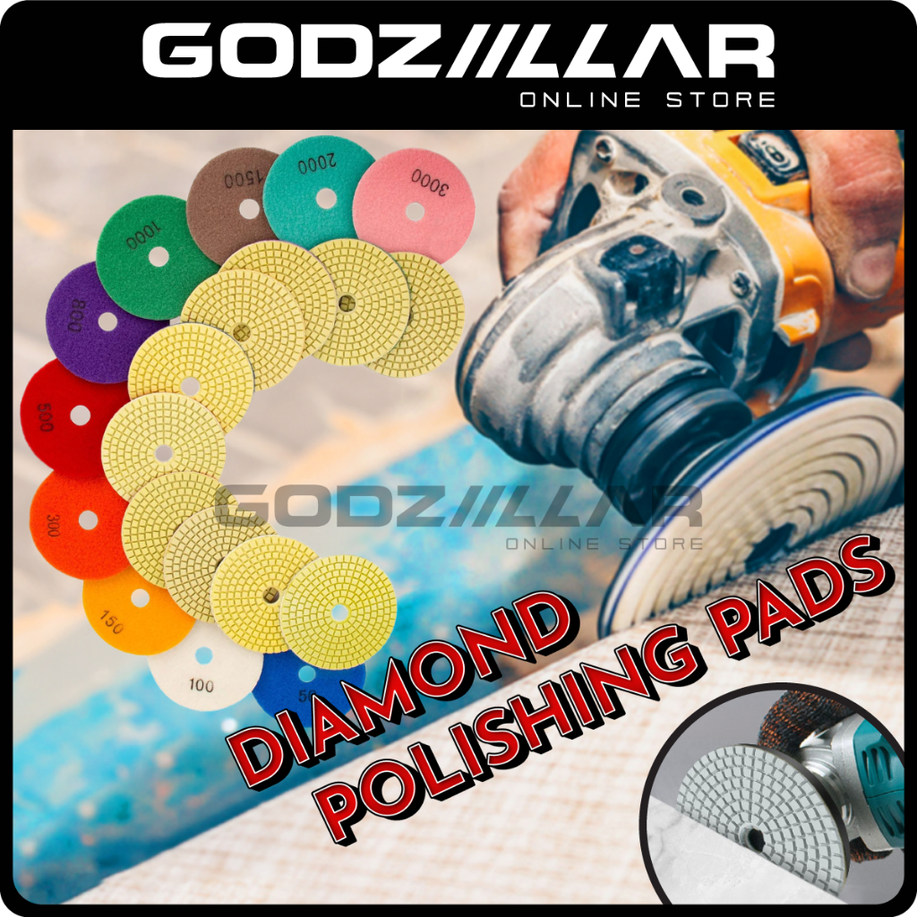 (4"/100mm) Diamond Polishing Pads Tile Marble Granite Polisher Wet/Dry ...