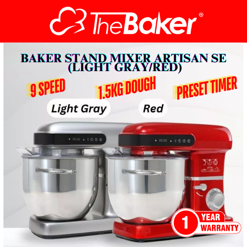 BAKER STAND MIXER ARTISAN SE (LIGHT GRAY/RED) Cake Mixer Attachments ...
