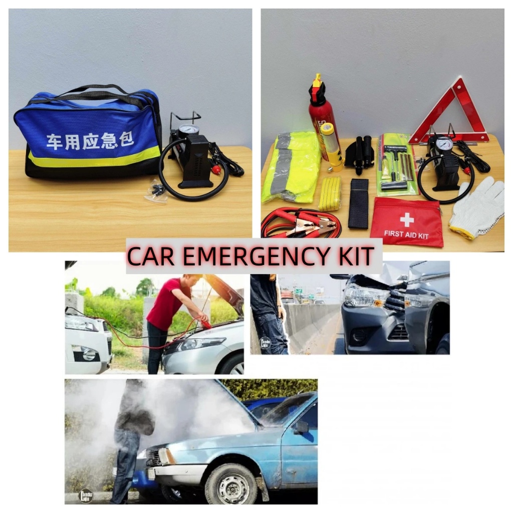 CAR EMERGENCY KIT 12 ITEM FULL SET HIGHWAY ROAD RESCUE TOOL SAFETY ...