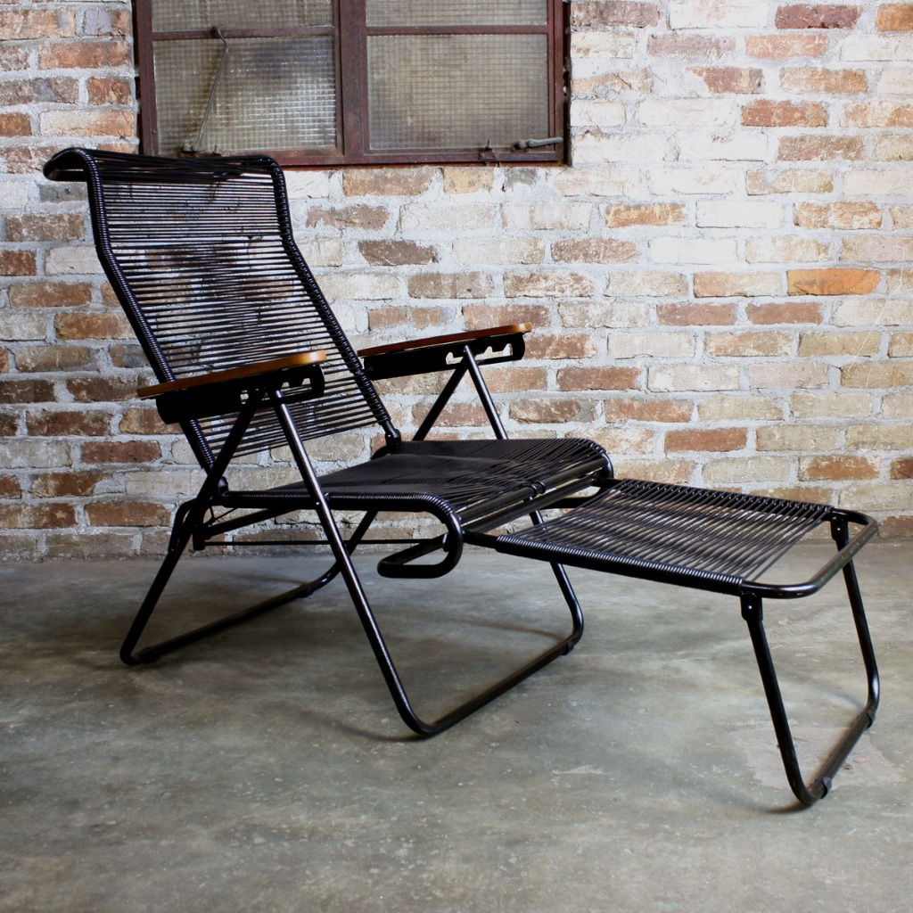 MODERN RETRO HEAVY DUTY LAZY CHAIR WITH WOODEN HANDLE / STRING CHAIR ...