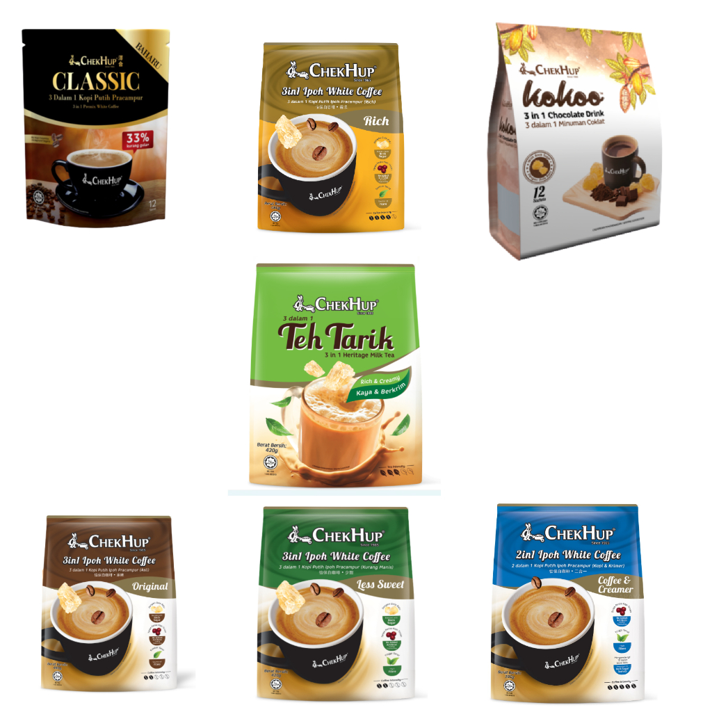 Chek Hup 3 in 1 Ipoh White Coffee Original/less Sweet/Coffee&Creamer ...