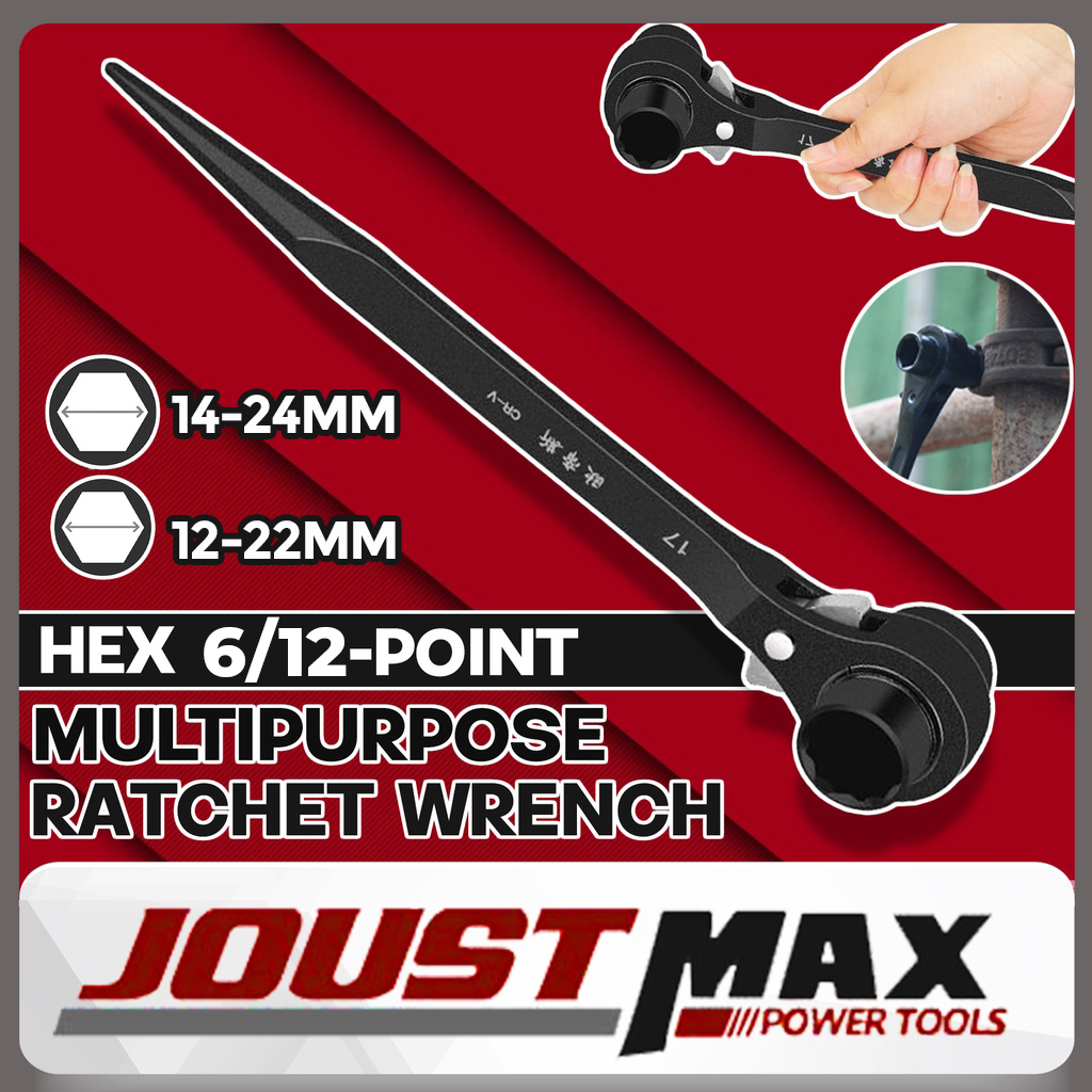 12MM - 24MM Double Ratchet Scaffold Wrench Multipurpose Double Head ...