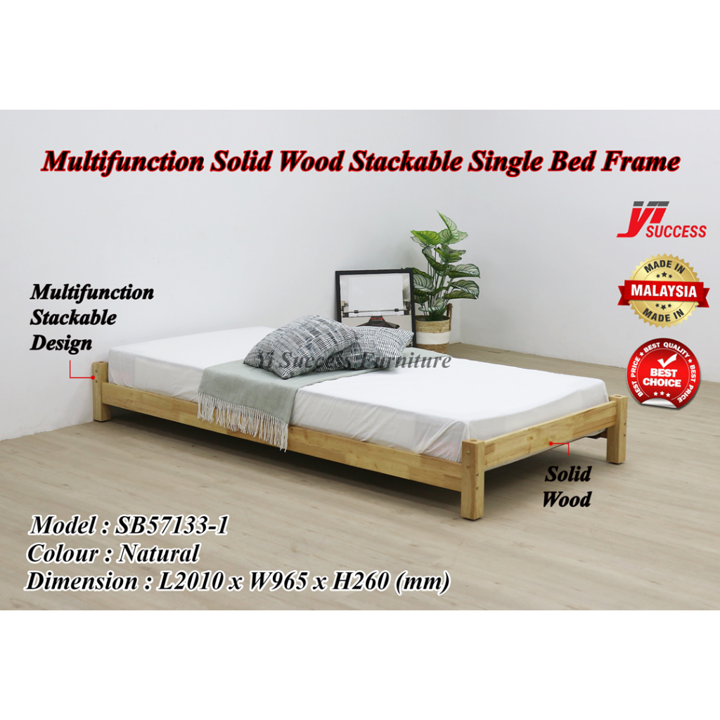Yi Success Potter Wooden Single Bed Frame / Quality Single Bed / Katil ...