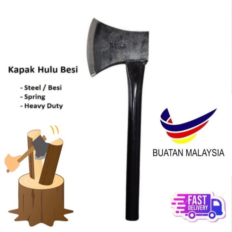 Kapak Hulu Besi Spring / Local Handmade Axe Pemegang Besi / Metal Iron ...