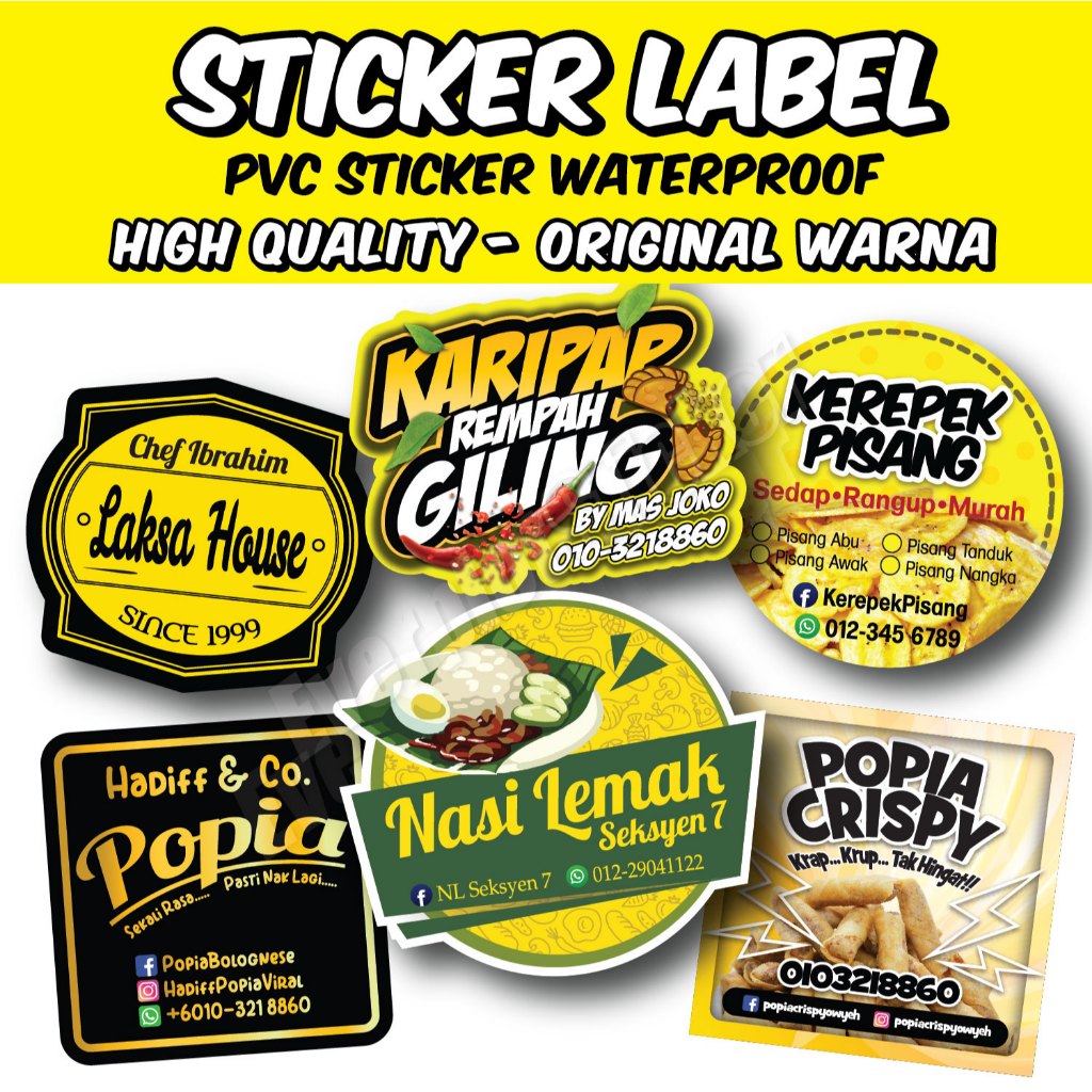 Sticker Label Product, PVC Sticker Waterproof High Quality Custom ...