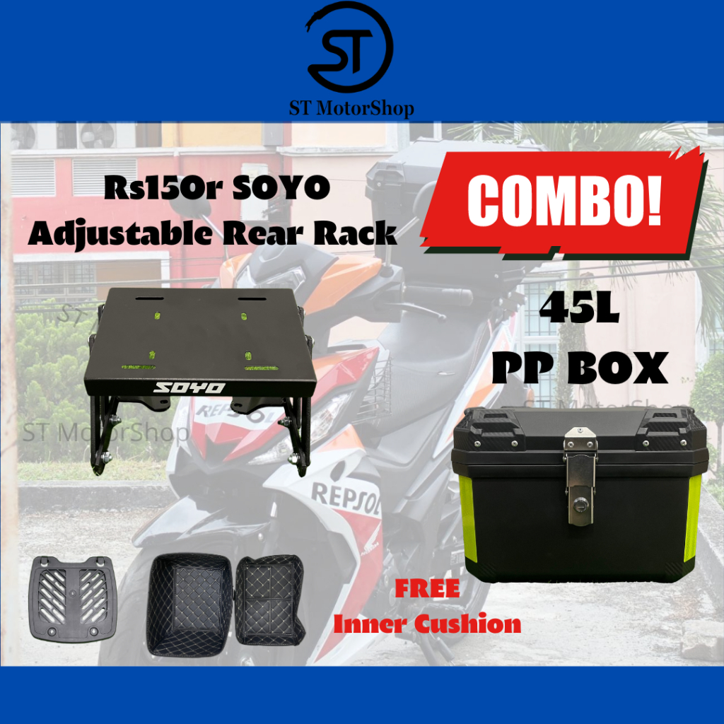 SOYO Rs150r Adjustable Rear Rack Foldable with Top Box 45l Motorcycle ...