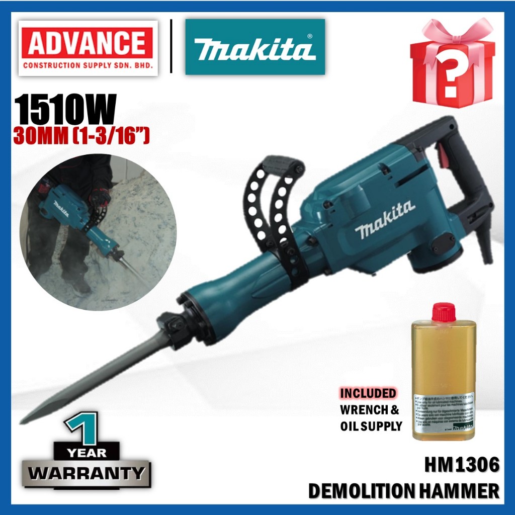 MAKITA HM1306 Demolition Hammer 30MM (1-3/16") 『CORDED』『1 Year Warranty ...