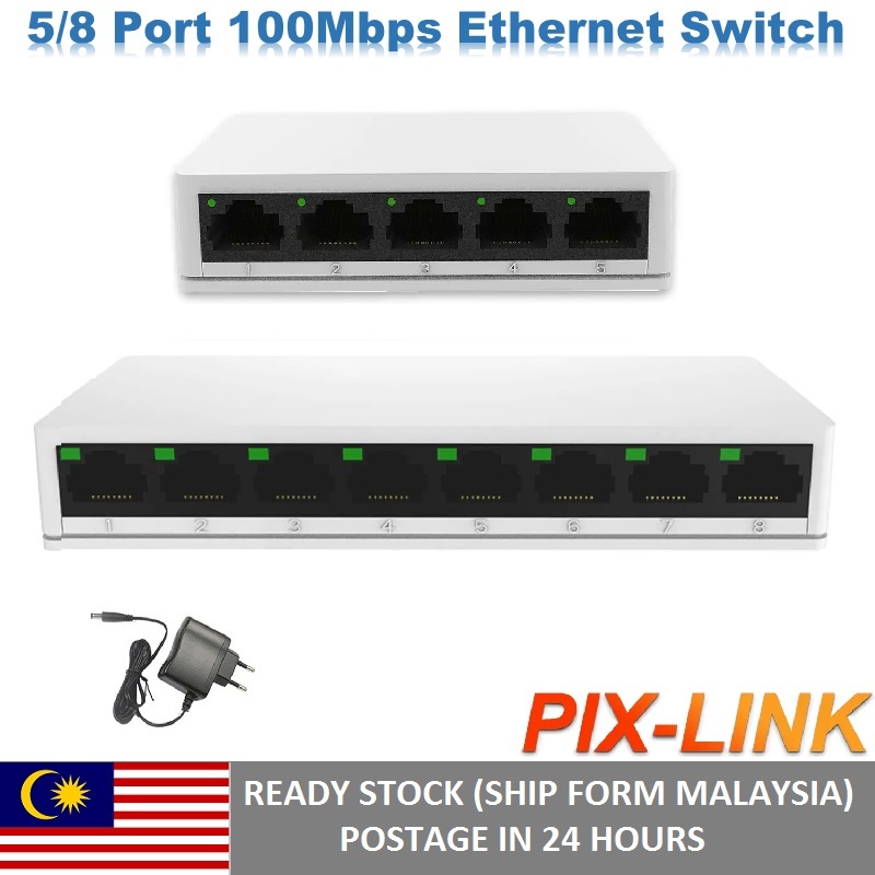 5/8 Port 10/100/100Mbps PIX-LINK Ethernet Switch 8 Ports Network Switch ...