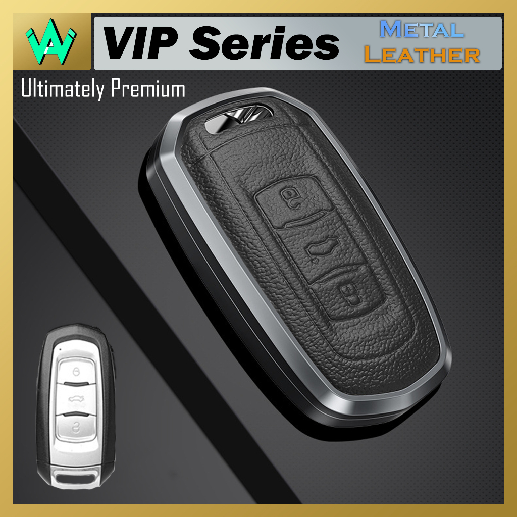 Proton X70 Premium Key Cover Aluminium Alloy Genuine Leather Cow Hide ...