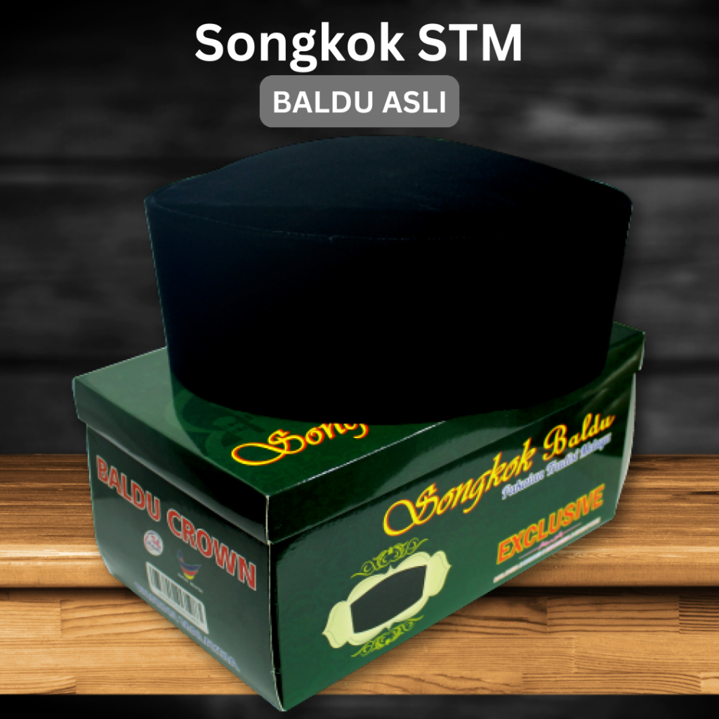 Songkok STM Dewasa Baldu Hitam Rata 3, 4, 5 Inci Songkok Baldu(STM ...