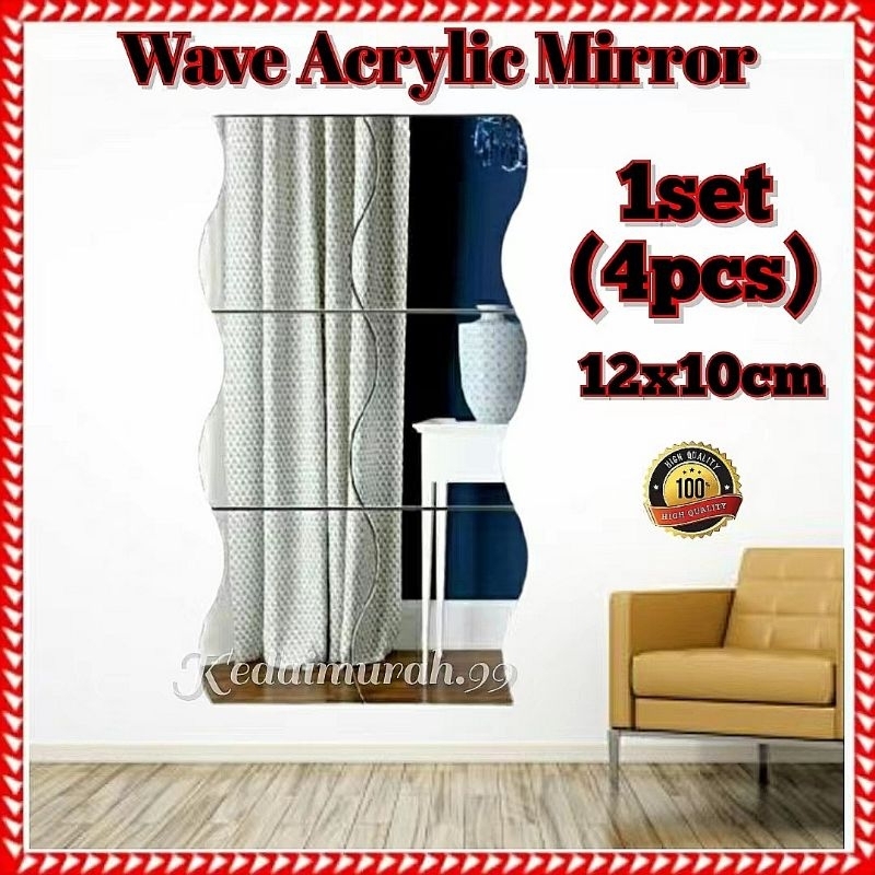 Cermin dinding/Aryclic Wave Mirrors Wall Art(12cm x 10cm) | Shopee Malaysia