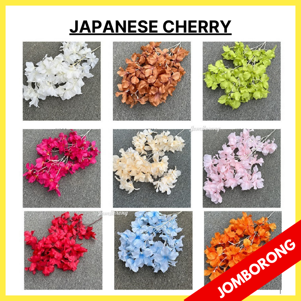 JAPANESE CHERRY Artificial Flowers Home Decor Plant Living Room Hiasan ...