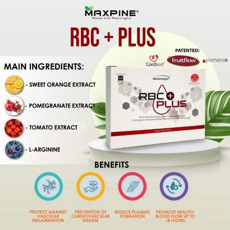Maxpine Moringa RBC Plus + for Heart & Blood VesselCVD Disease 改善心脏和血管 ...