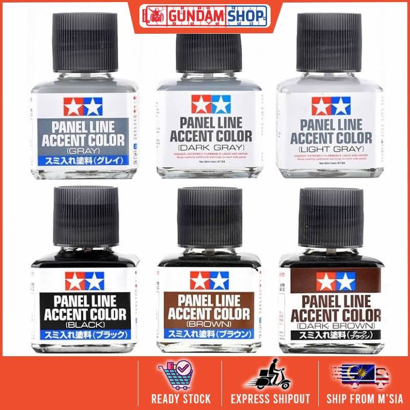 Tamiya Panel Line Accent Color - Black, Grey, Brown, Dark Brown, Light Gray | Shopee Malaysia
