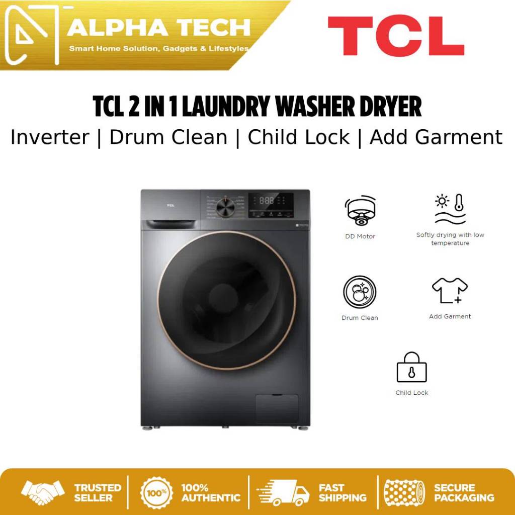 TCL 10kg / 7kg Inverter Direct Drive Washer and Dryer Combo | Drum ...