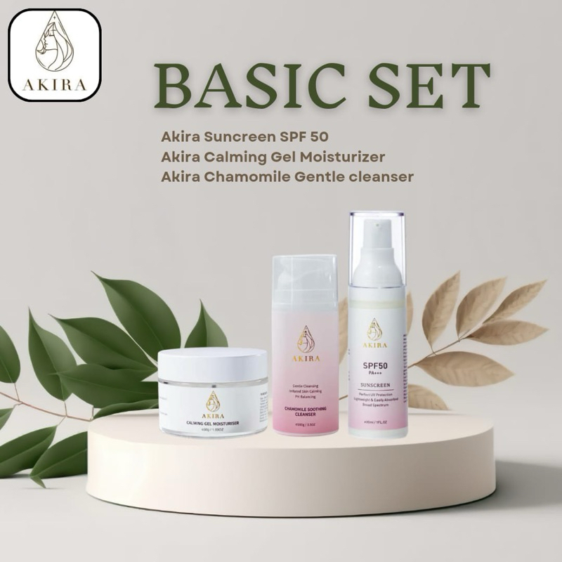 AKIRA BASIC SET (CHAMOMILE CLEANSER , CALMING GEL MOISTURISER ...