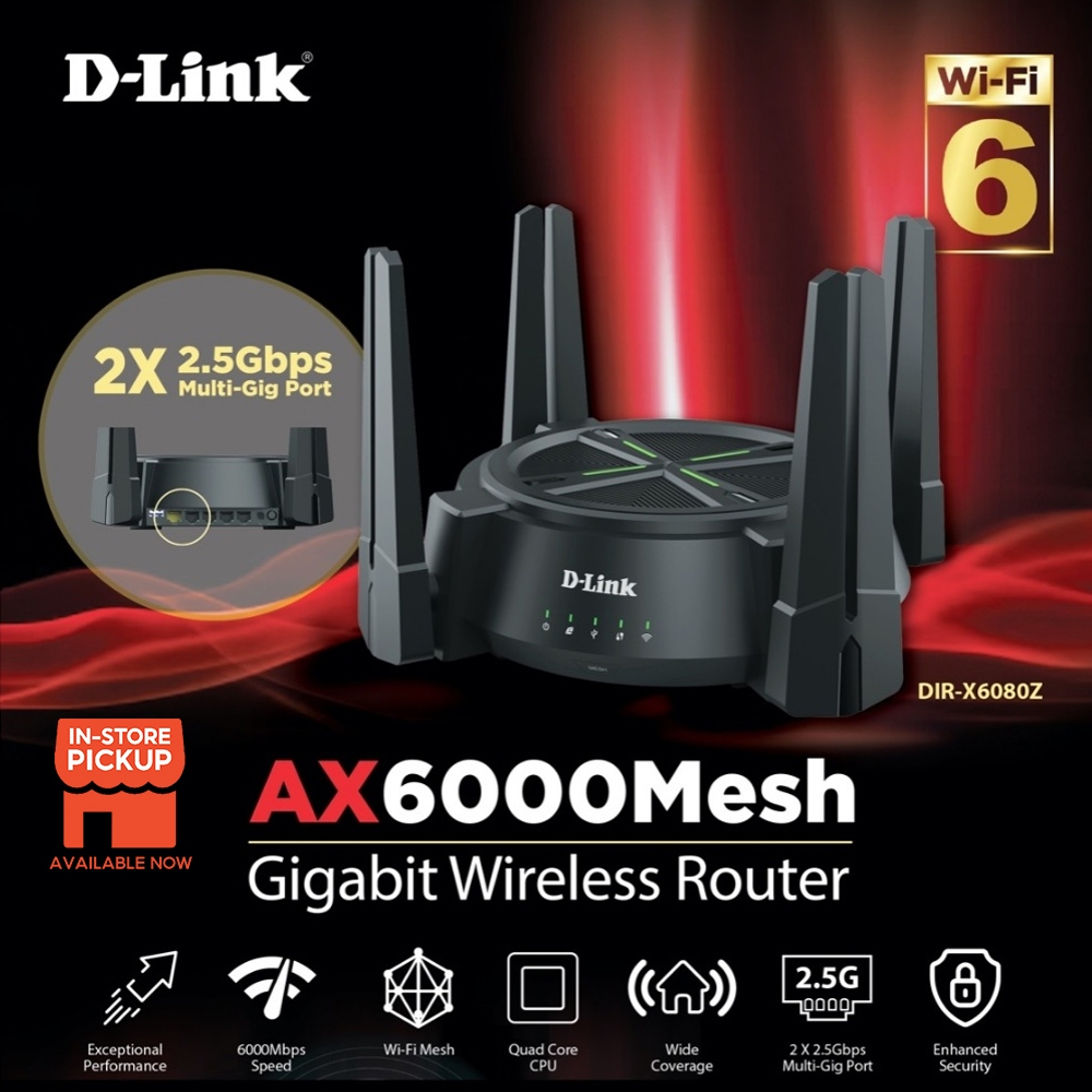 D-Link AX6000 Multi Gigabit Wi-Fi 6 Router (DIR-X6080Z) | Shopee Malaysia
