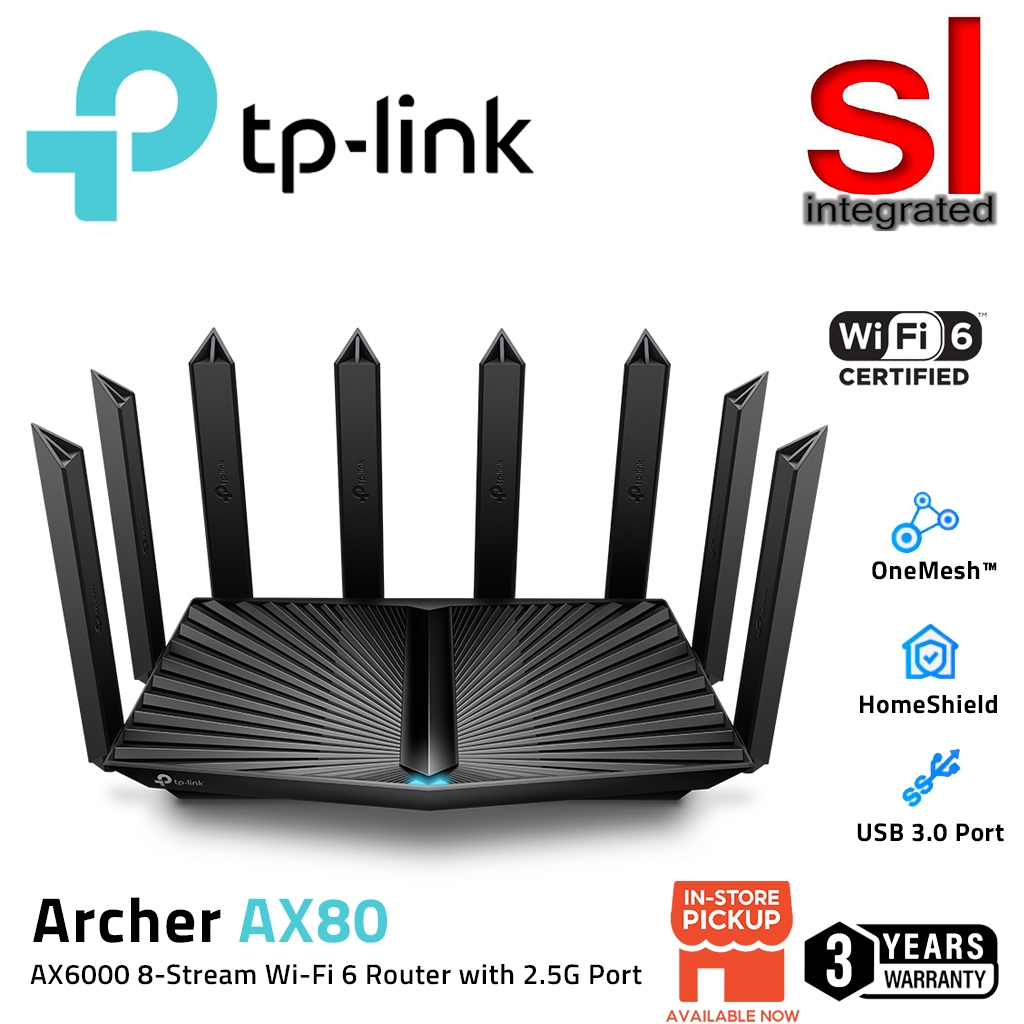 TP-Link Archer [AX80] AX6000 8-Stream WiFi 6 Wireless Router with 2.5G ...