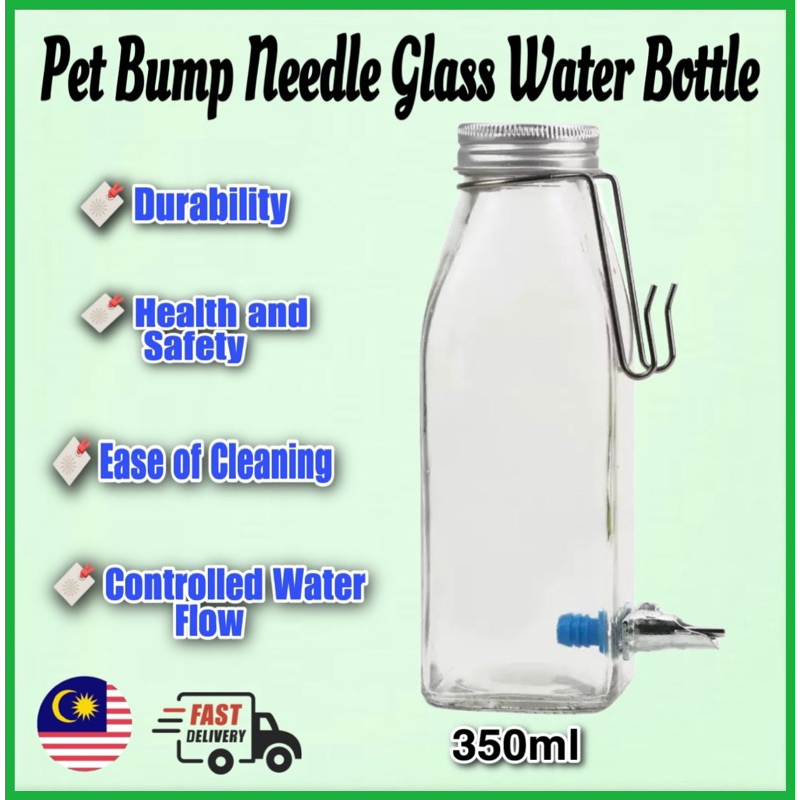 350ml Pet Bump Needle Glass Water Bottle Hedgehog, Chinchilla Hamster ...