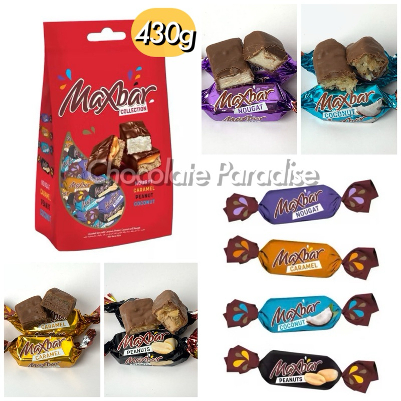 (+430g) MAXBAR COLLECTION Mix Caramel, Nougat, Coconut, Peanut ...