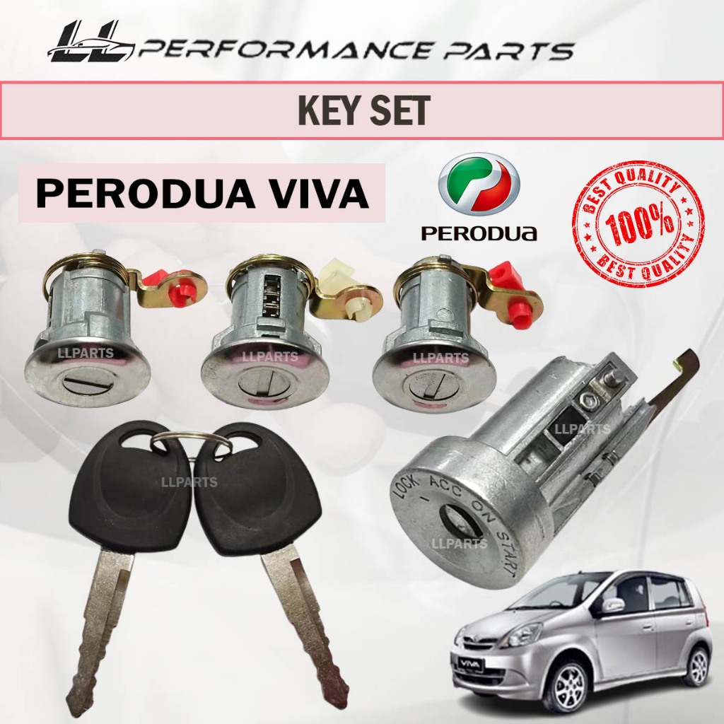 Perodua Viva Key Set Remote Car Kunci Kereta Lock Pintu Start Door Key ...