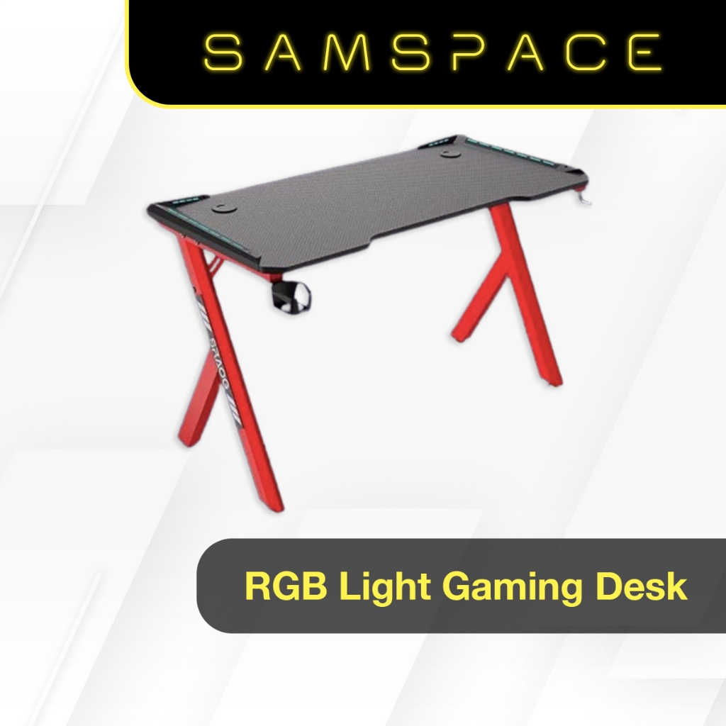 SAMSPACE RGB Light Gaming Desk Gaming Table with Gaming Office Table ...