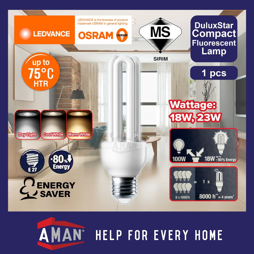 OSRAM Duluxstar Bulb E27 Light Bulb Energy Saving Bulb Daylight Coolwhite Warmwhite Mentol Lampu ...