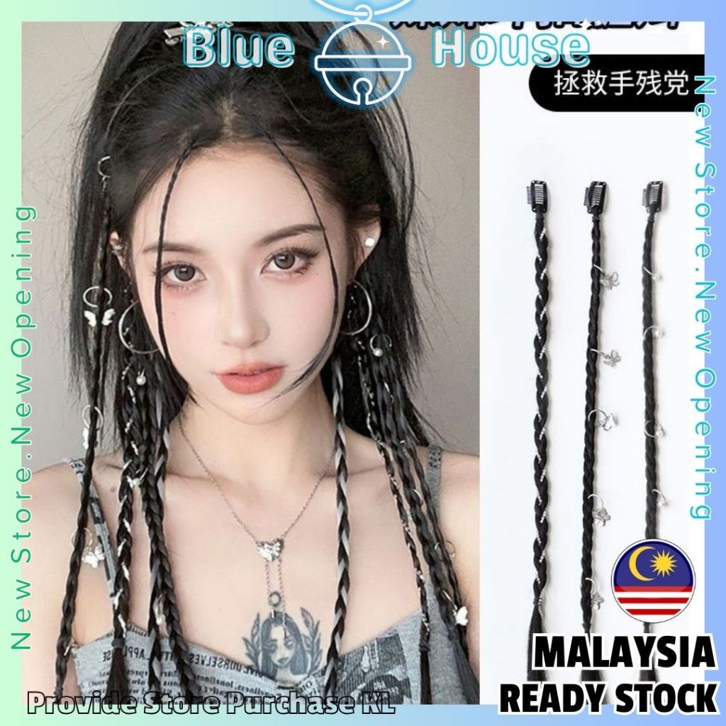 READY STOCK Fake Hair Long Dreadlock Braided Hair Pins Trendy Party ...