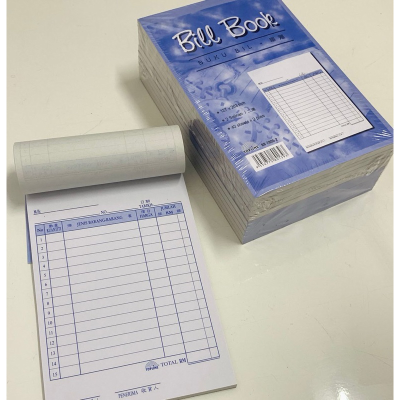 TOPLINE (40’S X 2ply X 10books) BILL BOOK / BUKU BIL / 开单簿 1叠10本 ...