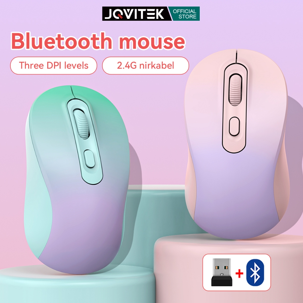 Jqvitek Wireless Bluetooth Mouse Dual Mode 2.4G MW02 Universal Gaming Laptop Tetikus Pengecasan ...