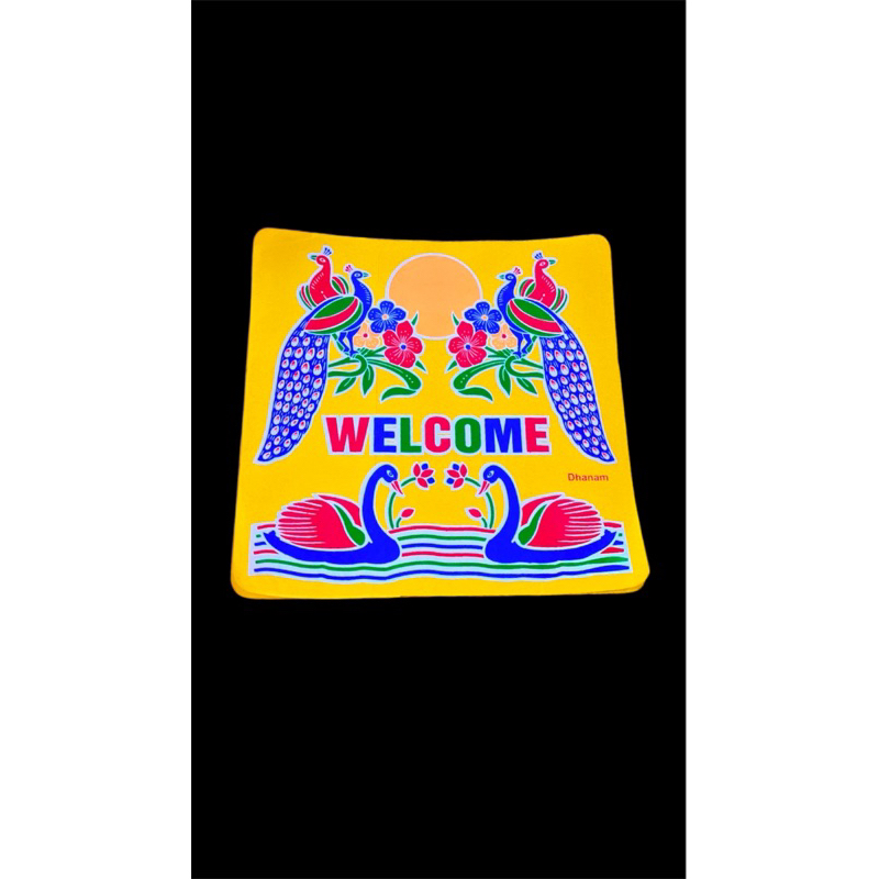STICKER KOLAM WELCOME AND PEACOCK DESIGN TRANSPARENT KOLAM | Shopee ...