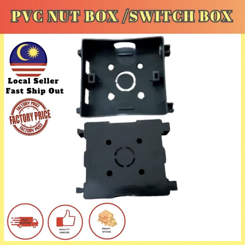 30Pcs/50Pcs/100Pcs PVC BOX SURFACE TYBE NUT/ELECTRICAL BOX/BLACK BOX ...