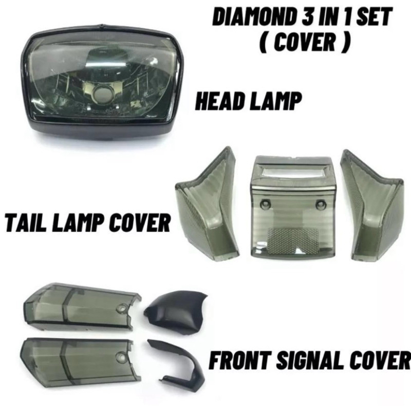 HONDA EX5 HI POWER EX5 DREAM DIAMOND HEAD LAMP + FRONT SIGNAL COVER DEPAN + TAIL LAMP COVER ...