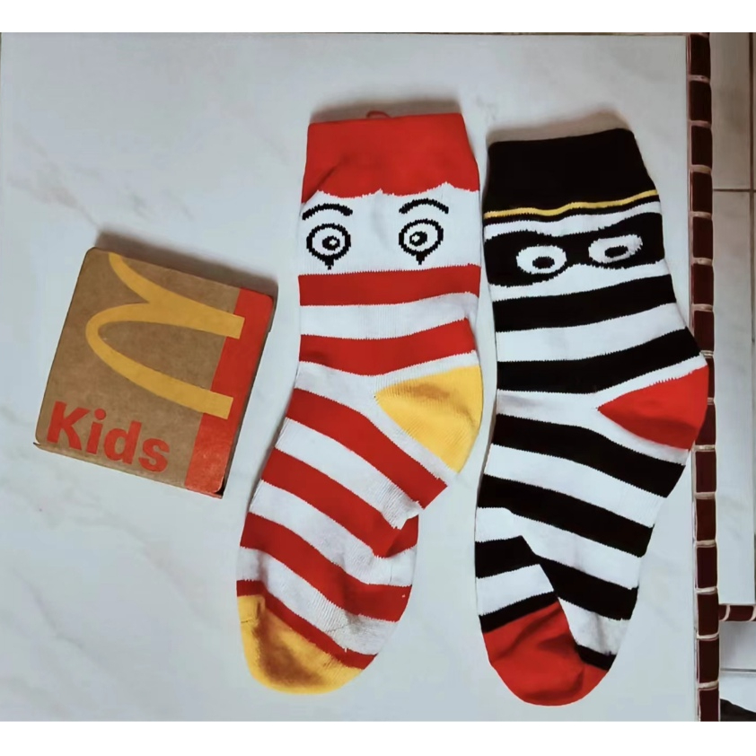 LIMITED EDITION-McDONALDS SOCK-1 PAIR-RONALDS AND HAMBUGLAR-MISMATCHED ...