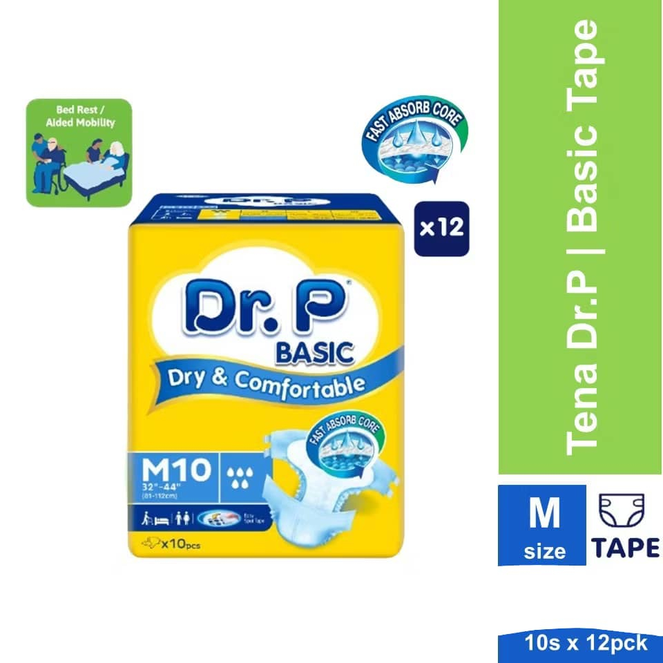 TENA Dr.P Basic Adult Diaper Size M 10 Clean Stock | Shopee Malaysia