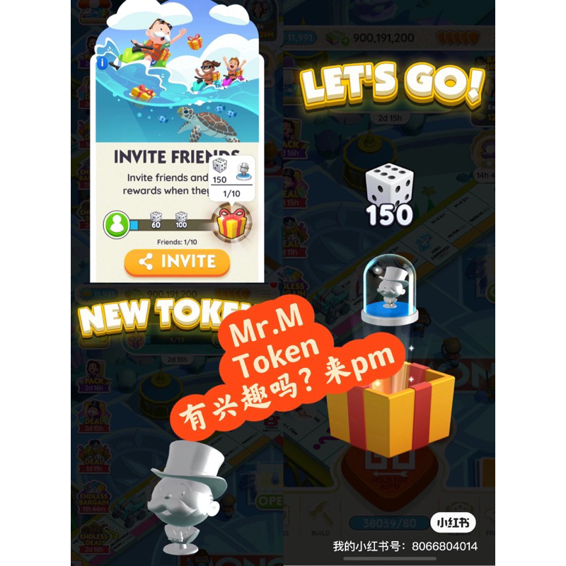 Monopoly Go Mr.M Token + Free 330dice | Shopee Malaysia