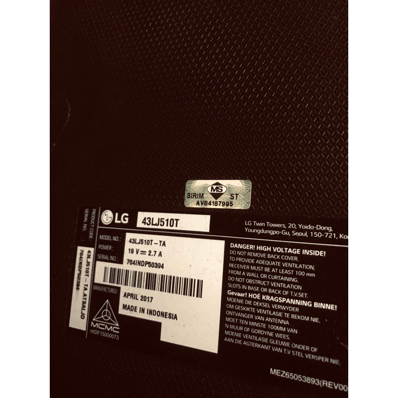 43LJ510T Main Board Tcon Board | Shopee Malaysia