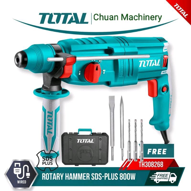 (Ready Stock) Total 800W 4 IN 1 Rotary Hammer Drill TH308268 | 4 ...
